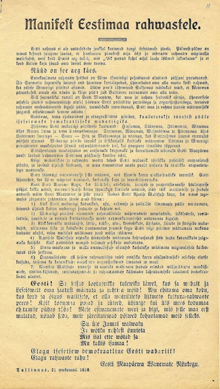 Manifest kõigile Eestimaa rahwastele | Ajaleht Eesti Kirik