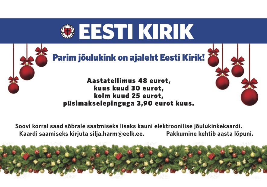 Parim jõulukink on ajaleht Eesti Kirik! | Ajaleht Eesti Kirik