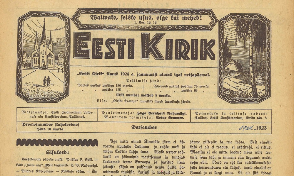 Pereraadio saade "Elupuu" on pühendatud Eesti Kiriku 100. sünnipäevale ...