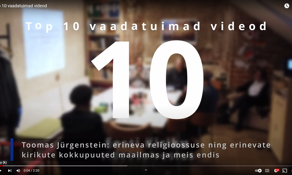 Eesti Kiriku videouudiste TOP 10 | Ajaleht Eesti Kirik